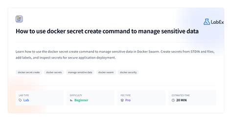Docker Secret Create 로 민감 데이터 관리 튜토리얼 And 가이드 Labex