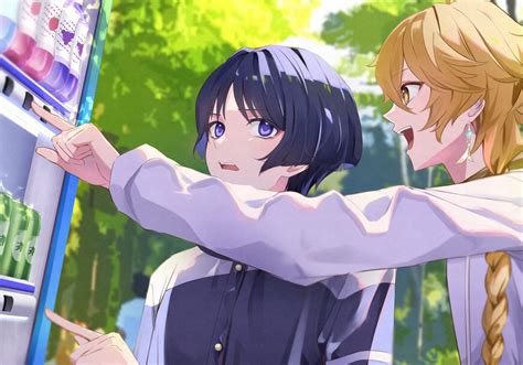 Aether And Scaramouche Genshin Impact Drawn By Namimenou Danbooru