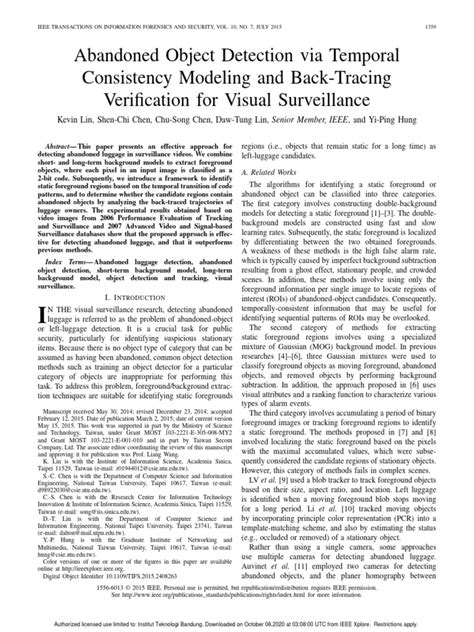 Abandoned Object Detection Via Temporal Consistency Modeling And Back Tracing Verification For
