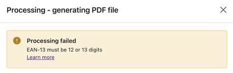 Processing Failed Ean13 Must Be 12 Or 13 Digits Barcode Man