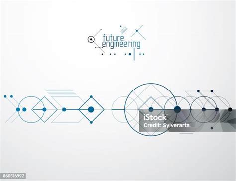 기계적 체계 공학 원과 메커니즘의 형상 부품 드로잉 벡터 기술 계획 웹 디자인 및 배경 화면이 나 배경으로 사용할 수 있습니다 가상현실에 대한 스톡 벡터 아트 및 기타