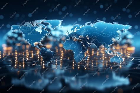 Premium Photo Interactive Digital Map Projection With Illuminated