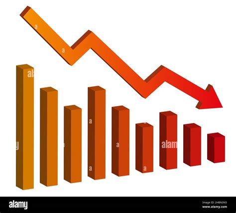 Graph With Decrease Report Diagram With Recession And Bankruptcy