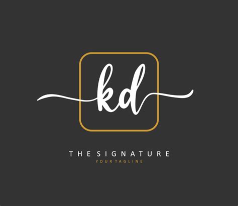 Kd Initial Letter Handwriting And Signature Logo A Concept Handwriting Initial Logo With