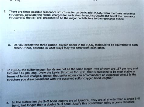 There Are Three Possible Resonance Structures For Carbonic Acid Hco Draw The Three Resonance