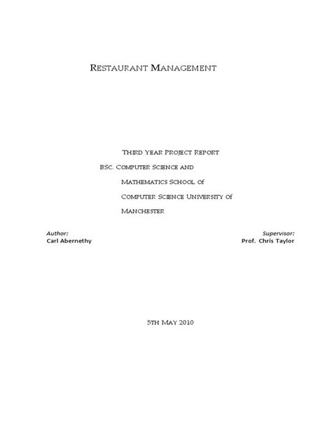 Restaurant Management System Third Year Pdf Software Development Process Agile Software
