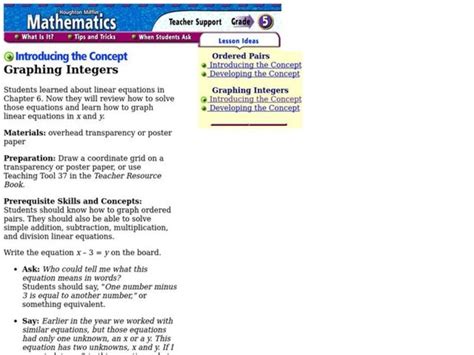 Graphing Integers Lesson Plan For 5th Grade Lesson Planet