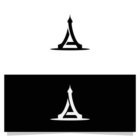 Eiffel Tower Minimalist Logo Design In Black And White Style 59170510
