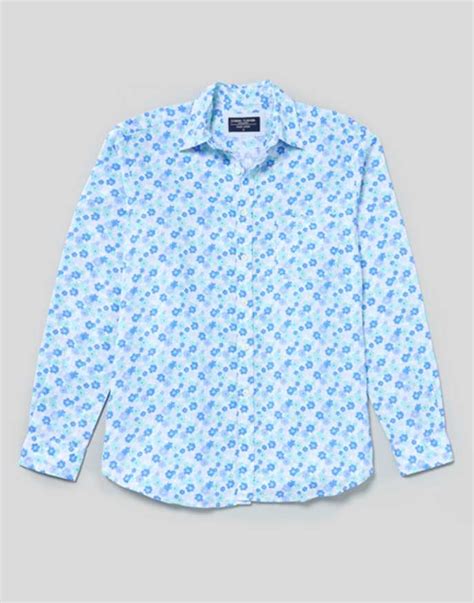 Linen Shirt Long Sleeve Greenblue Floral Long Sleeve Joseph Turner