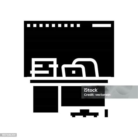 교사 책상 초등학교 글리프 아이콘 벡터 일러스트 레이 션 교사 교육 관련 직업에 대한 스톡 벡터 아트 및 기타 이미지 교사 교육 관련 직업 교습 교실 Istock