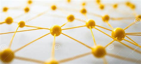 Network Of Yellow Nodes And Connections Abstract Representation Of Data Or Technology