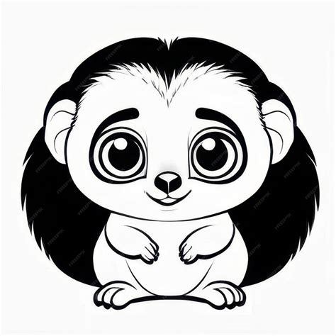 Cuscus Outline Black And White Cute Coloring Book Premium Ai