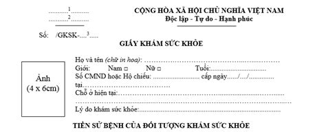 Mẫu giấy khám sức khỏe năm
