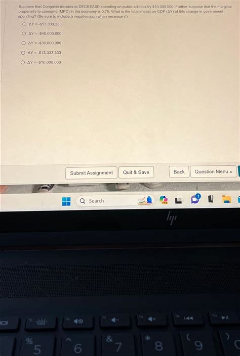 Solved Suppose That Congress Decides To Decrease Spending On