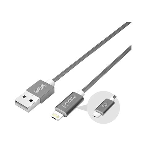 Unitek 1 5m 2 In 1 Usb To Micro Usb And Lightning Cable Grey Linkqage