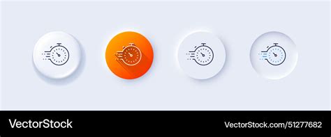 Timer Line Icon Time Management Sign Stopwatch Vector Image