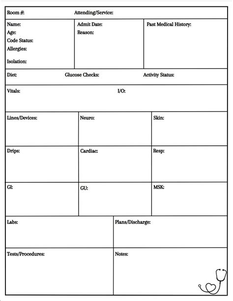 Nurse Report Sheet Printable Instant Download Daily To Do List Daily
