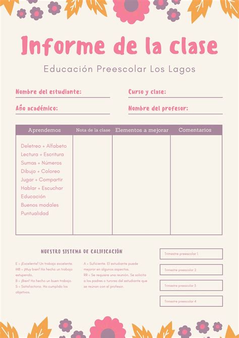 Plantillas De Boletines De Notas Gratis Canva