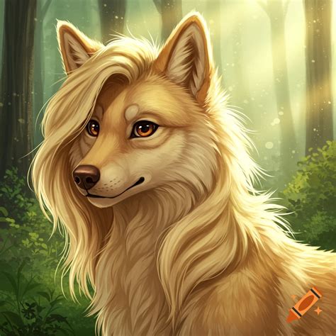 Goldener Anime Wolf