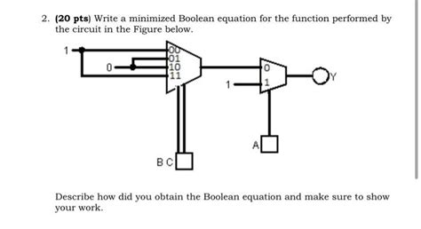 Solved Pts Write A Minimized Boolean Equation For Chegg