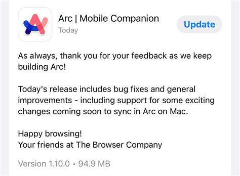 Arc For Ios 1100 Released Rarcbrowser