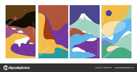 Landscape Pattern Vector Japanese Wave Pattern Abstract Background