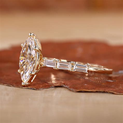 Gold Marquise Engagement Ring Brilliant Sparkle