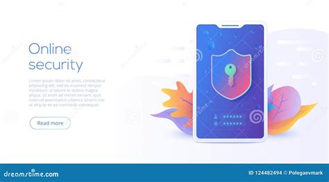 Mobile Data Security Isometric Vector Illustration Online Protection System Concept With