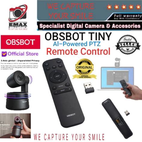 Jual Obsbot Tiny 4k 2 Axis Al Powered Ptz Webcam Remote Control