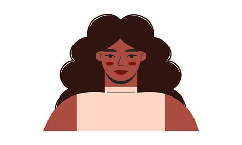 젊은 여자 아바타 벡터 플랫 그림입니다 프로필 사진 여자 얼굴 만화 캐릭터입니다 다양성에 대한 스톡 벡터 아트 및 기타 이미지