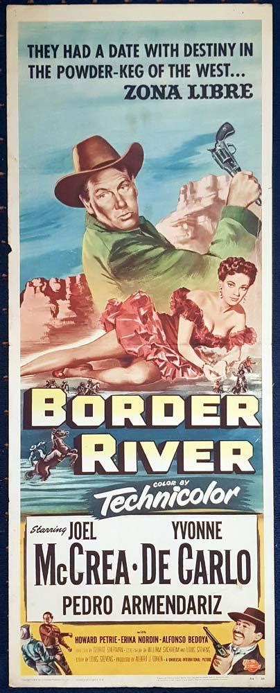 Border River Movie Poster Joel Mccrea Us Insert Moviemem Original