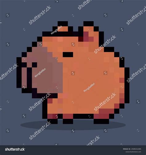 Cute Cartoon Capybara Pixel Art Vector Stock Vector Royalty Free 2509151495 Shutterstock