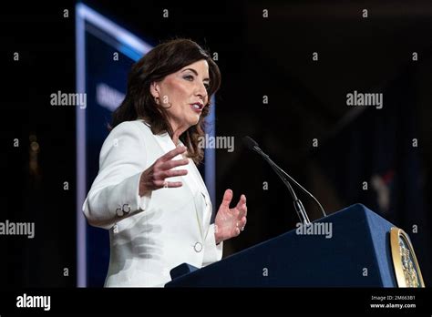 Albany New York Usa 1st Jan 2023 Governor Kathy Hochul Delivers