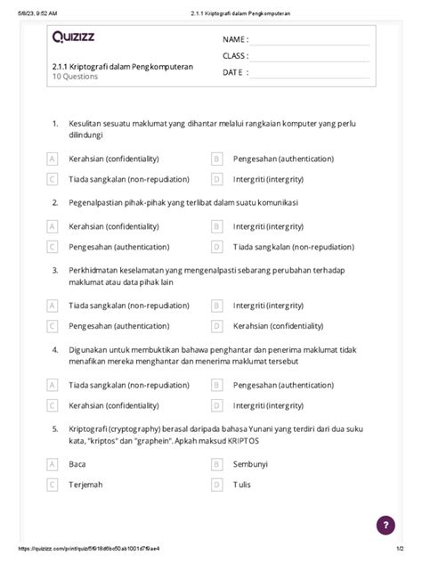 2 1 1 Kriptografi Dalam Pengkomputeran Pdf