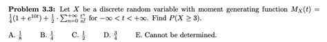Solved Problem 3 3 Let X Be A Discrete Random Variable With Chegg Com
