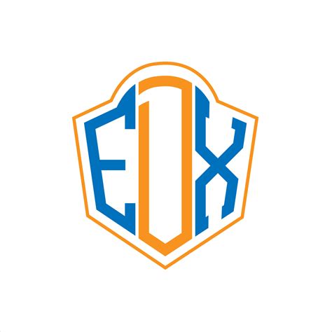 Edx Abstract Monogram Shield Logo Design On White Background Edx
