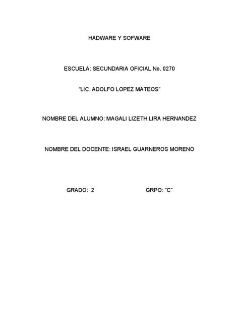 Hadware Y Sofware Descargar Gratis Pdf Hardware De La Computadora Almacenamiento De Datos