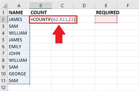 How To Count A List Of Names In Excel Spreadcheaters