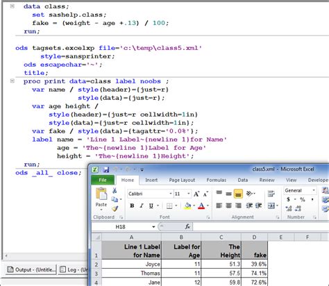 How To Right Justify Column Name And Value In Ods Excel Output Sas Support Communities