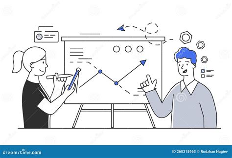 Man Standing Near Flip Chart Stock Illustration Illustration Of Diagram Smile 260315963