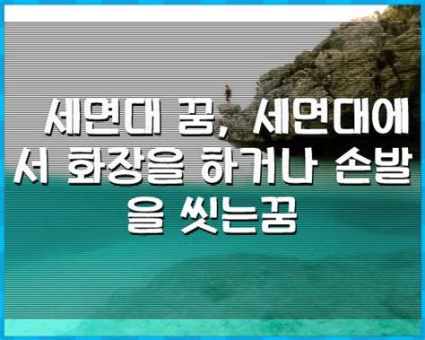 세면대 꿈 세면대에서 화장을 하거나 손발을 씻는꿈