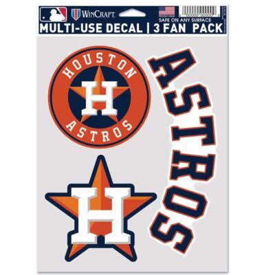 Wincraft Mlb Houston Astros Decal Multi Use Fan 3 Pack Team Colors