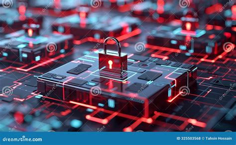 Lock In Circuit Pattern Concept Of Data Security And Cybersecurity Ai Generated Royalty Free