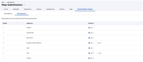 Domain Access Webform