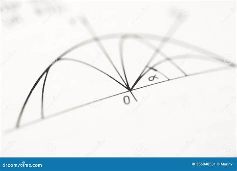 Semi Circular Arc With Angular Division Stock Image Image Of Drawing