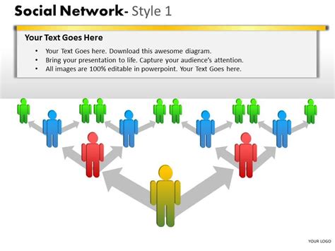 Business Consulting Social Network Colorful 3d Men Arrows Connection