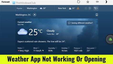 Weather App Is Not Working Or Opening In Windows 11 10