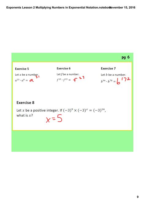 Exponents Lesson 2 Multiplying Numbers In Exponential Notation Pdf
