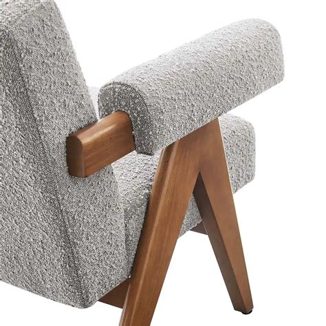 Lyra Boucle Fabric Armchair By Modway Gray Eei 6502 Best Buy