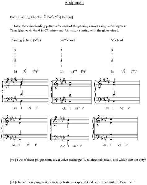 Solved Part 1 Passing Chords P6 ViiÂ°6 V43 Label The Voice
